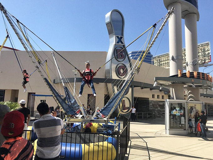 The bungee jumping attraction proves The Outlets at Orange understands that shopping isn't the only adrenaline rush people crave.