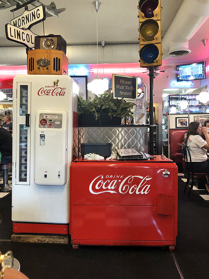 Vintage Coca-Cola machines and traffic lights aren't just decoration&mdash;they're time capsules from when diners were America's living rooms with better coffee.