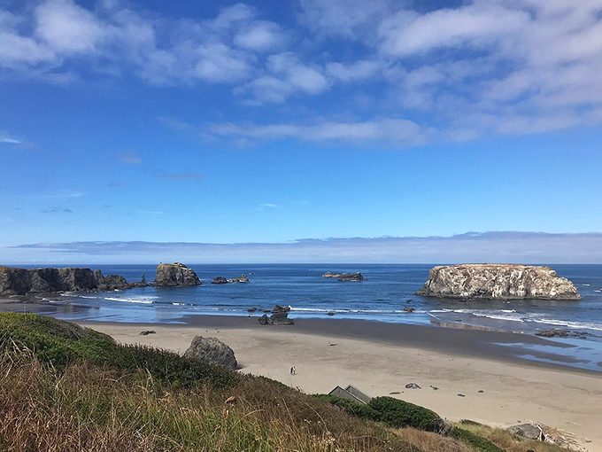 Bandon's famous sea stacks&mdash;nature's sculpture garden where every angle deserves its own postcard and every tide reveals new details.