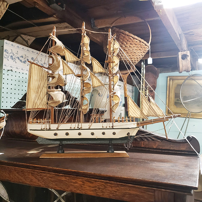 This detailed sailing ship model captures maritime dreams in wood, rope, and endless craftsmanship hours.