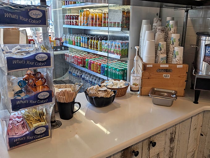 Coffee station essentials and colorful drink options await&mdash;because in Maryland, hospitality means never letting a guest's cup stay empty for long.
