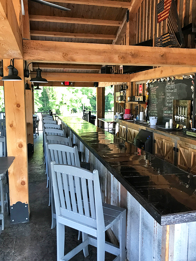 The outdoor bar area offers fresh air with your fresh food&mdash;nature's dining room with a roof for those unpredictable Pennsylvania skies. 