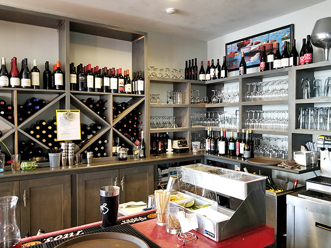 Wine storage that would make Bacchus himself nod in approval. This isn't just a bar&mdash;it's a liquid library of possibilities.