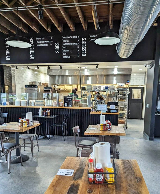 Where the magic happens &ndash; the open kitchen and ordering counter invite you into the barbecue process without hiding a single delicious secret.