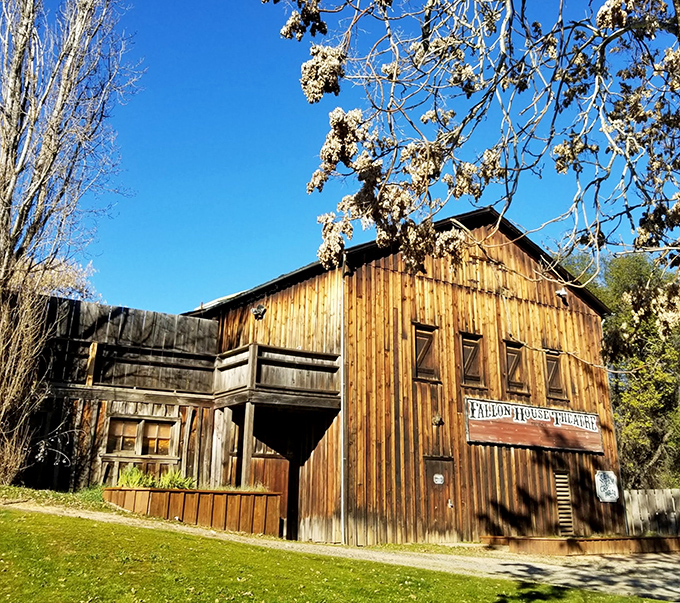 Sierra Rep's Fallon House Theatre brings culture to the gold fields, its weathered wooden exterior hiding a venue where miners once escaped reality through the magic of performance.