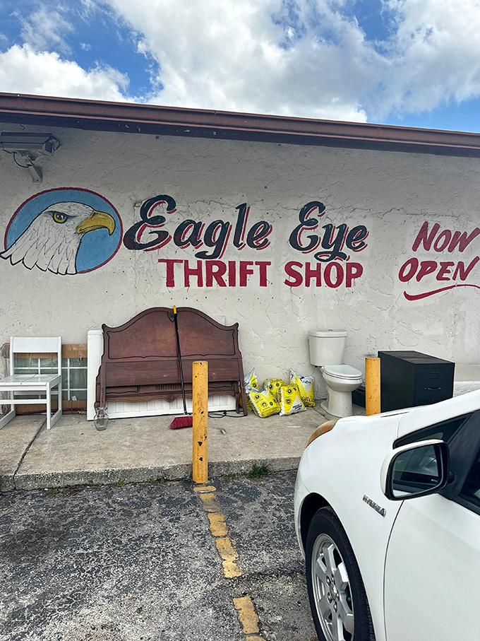 Even the outdoor display includes a porcelain throne &ndash; because bargain hunting knows no boundaries.