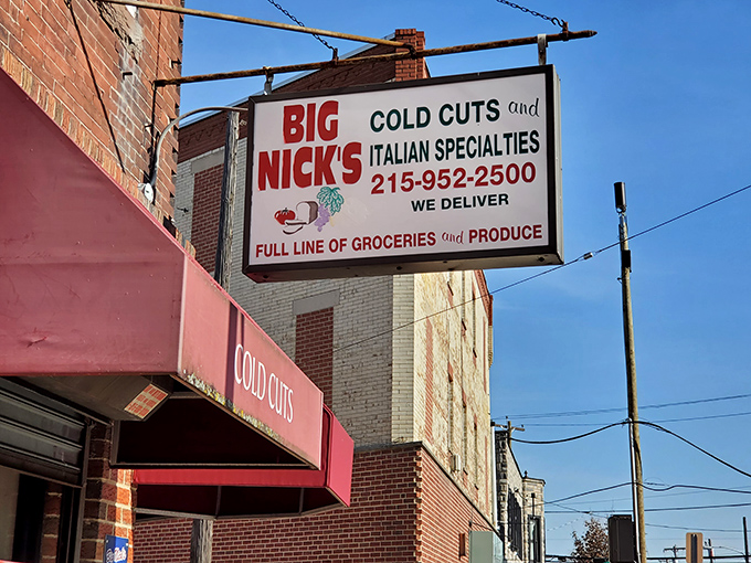 The "Big Nick's" sign promises cold cuts and Italian specialties&mdash;a promise they deliver on with every single sandwich.