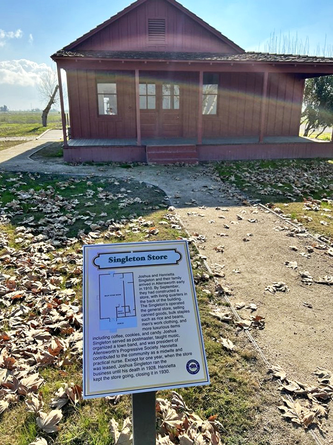 The Singleton Store once served as Allensworth's commercial heart, where daily necessities and occasional luxuries sustained a community's independence.