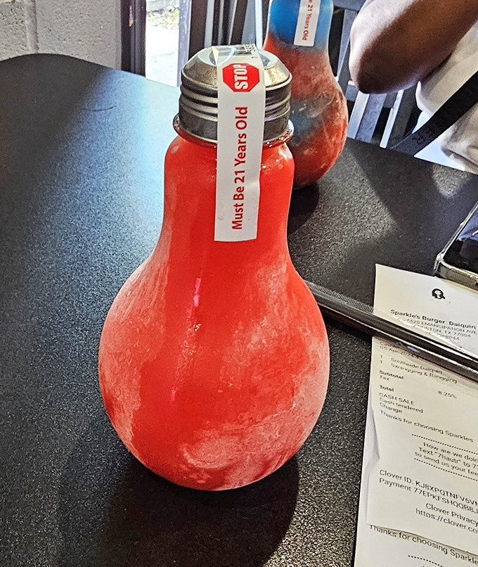 The daiquiri comes in a light bulb-shaped bottle because it's about to brighten your whole day. Liquid sunshine with a kick.