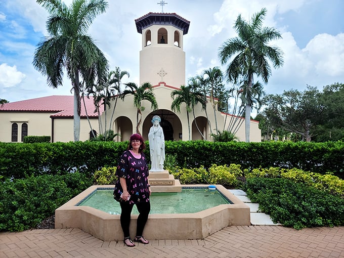 Spanish-inspired sanctuary: Where Mediterranean architecture meets tropical landscaping, creating a spiritual oasis amid island serenity.