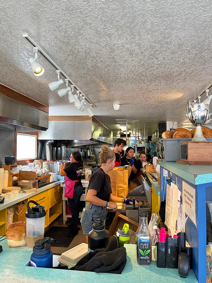 Behind the scenes, the kitchen hums like a well-oiled machine dedicated to one mission: chowder domination.