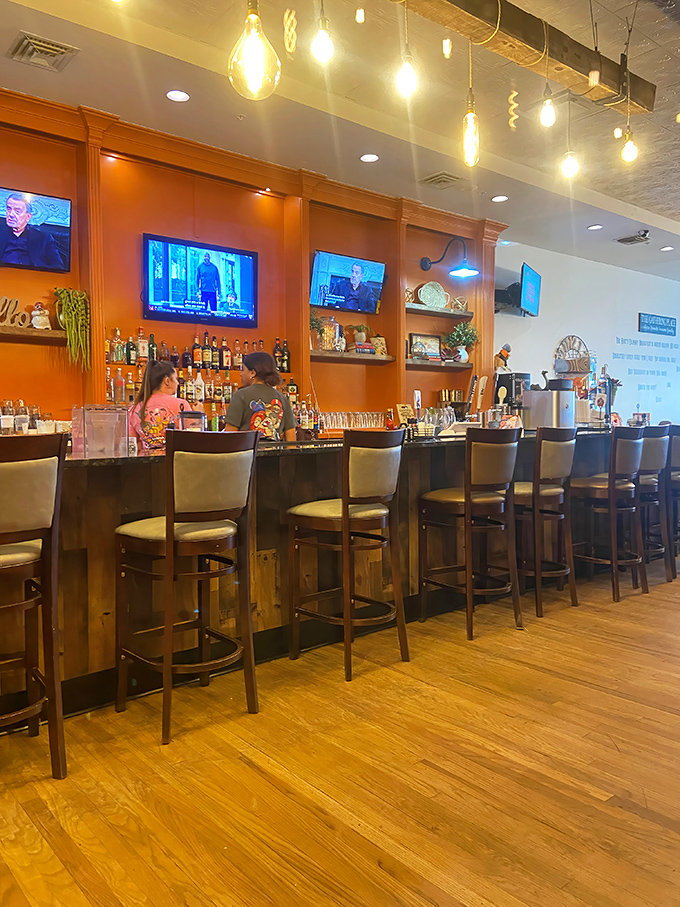 Behind the bar, staff members orchestrate the morning rush with the precision of symphony conductors who've traded batons for coffee pots.