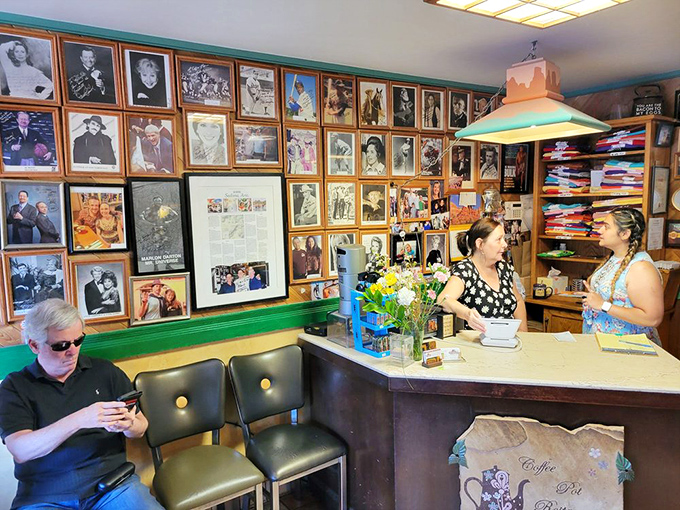 The wall of fame showcases celebrity visitors who've succumbed to omelet temptation. Breakfast: the great equalizer of the famous and hungry.