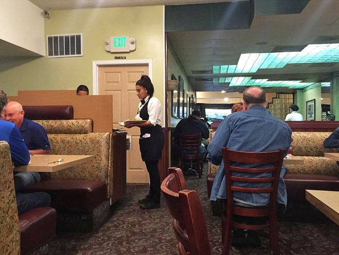 Attentive servers navigate the breakfast rush with the precision of air traffic controllers, ensuring no coffee cup remains empty for long.