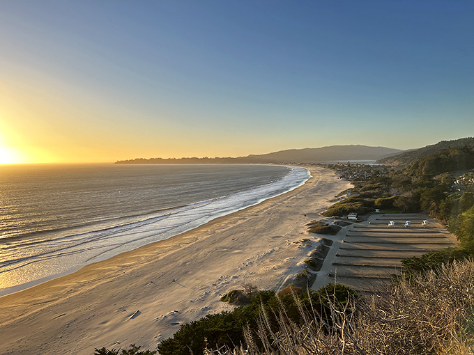 Mother Nature showing off again with a sunset that turns the Pacific into liquid gold. Some evenings in Stinson Beach feel like winning the lottery.