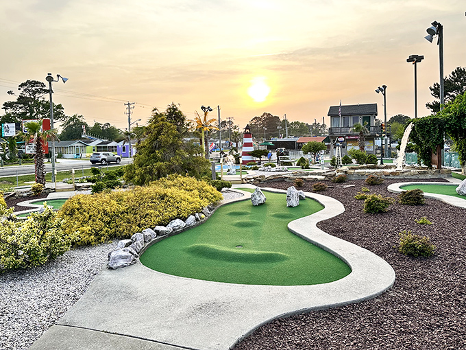 Sunset mini-golf: where family competitions heat up as the day cools down, creating memories more lasting than any hole-in-one.
