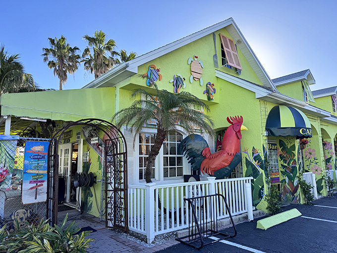 The Sweet Sage Cafe's lime-green exterior and whimsical decor announce: "Serious food served with a side of fun" before you even step inside.