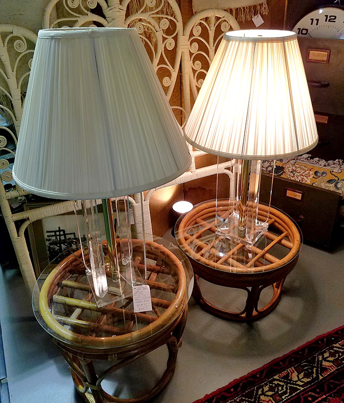 These rattan-based table lamps aren't just lighting fixtures&mdash;they're time machines to 1970s living rooms where macram&eacute; and wicker reigned supreme.