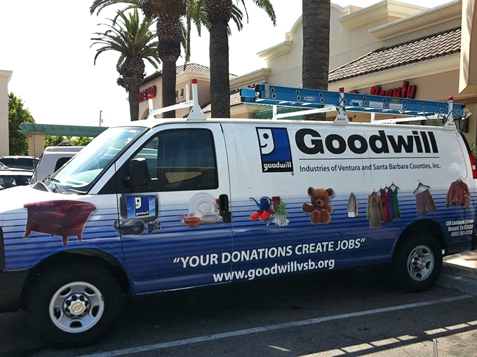 The donation van – unsung hero of the thrift ecosystem. Your castoffs become someone else's treasures through this mobile recycling miracle.