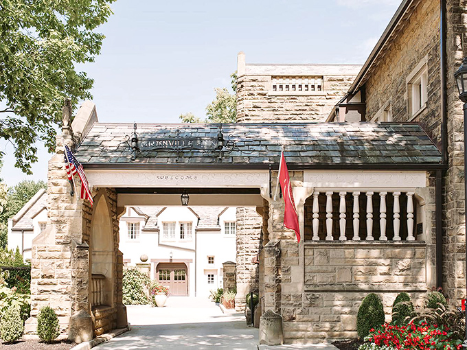 The Granville Inn's stone archway doesn't just welcome guests&mdash;it transports them to a world where historic elegance meets Midwestern hospitality.