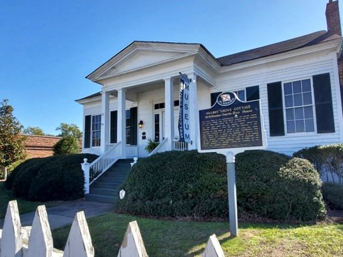 The Prattaugan Museum's stately white columns welcome history buffs to explore Prattville's rich past in an appropriately historic setting.