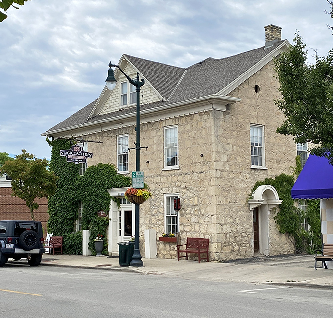 The Stagecoach Inn whispers stories of travelers past, its limestone walls and flowering gardens offering a welcome as warm now as in centuries past.