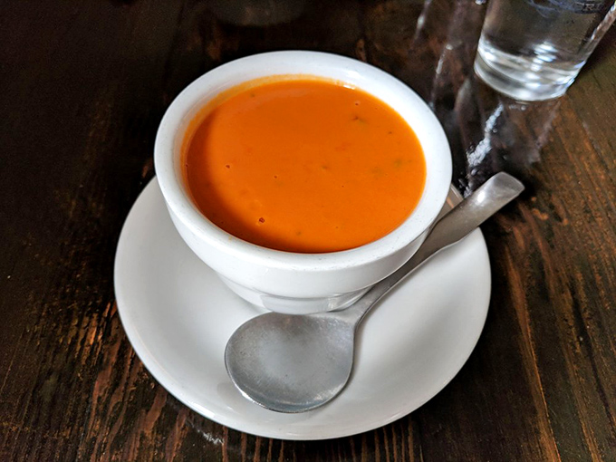 This tomato bisque glows with the confidence of something that knows exactly how delicious it is. Spoon included for immediate satisfaction.