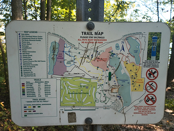 This trail map isn't just directions – it's a menu of adventures waiting to be ordered, each path promising its own unique flavor.