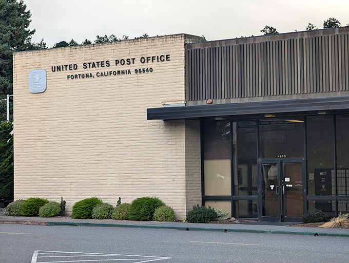 The post office building stands ready to deliver actual mail, remember when that was our only inbox?