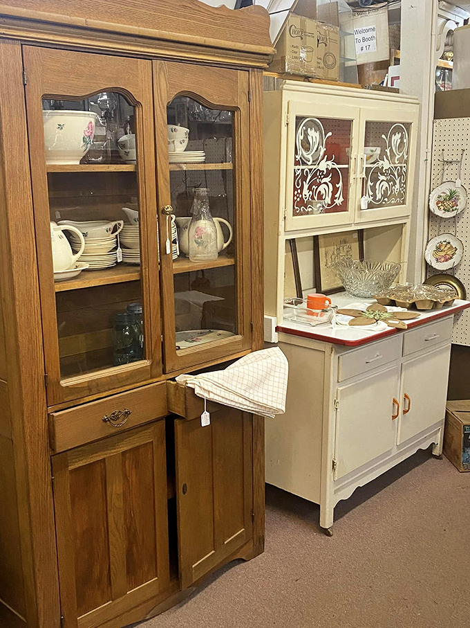 Grandma's kitchen, reimagined! These vintage cabinets have witnessed decades of family recipes and are ready for their second act in your home.
