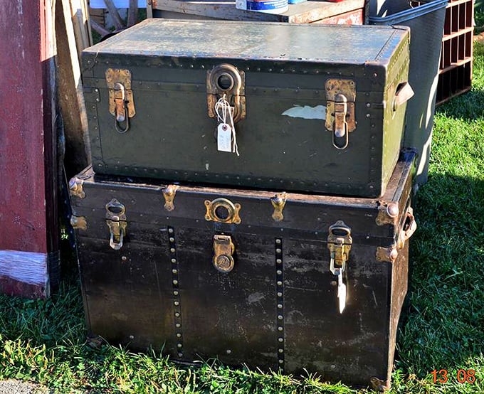 Travel trunks that crossed oceans before rolling suitcases existed. These sturdy survivors protected treasures during journeys by steamship and rail.