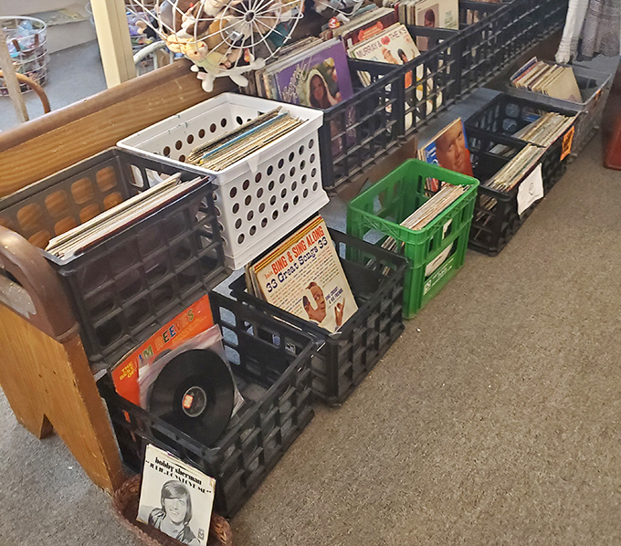 Vinyl treasures organized in milk crates&mdash;the original playlist. Album art and analog sound quality that Spotify can never replicate.