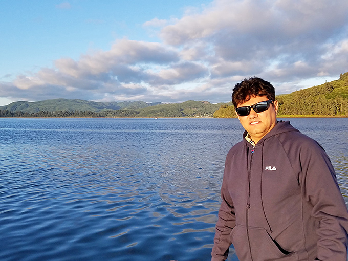 The bay's tranquil waters provide the perfect backdrop for contemplation&mdash;or for that profile picture that says "Yes, I commune with nature."