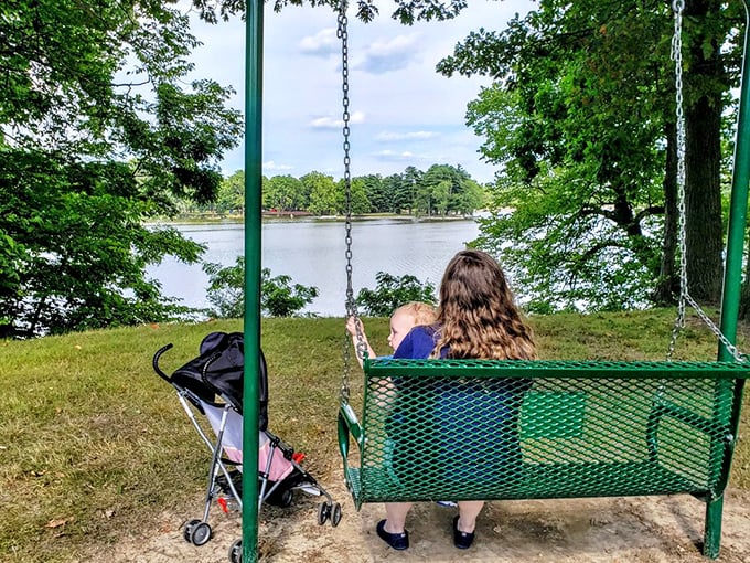 Lakeside swinging offers the perfect vantage point for contemplation, where the rhythmic motion becomes a meditation with a view.