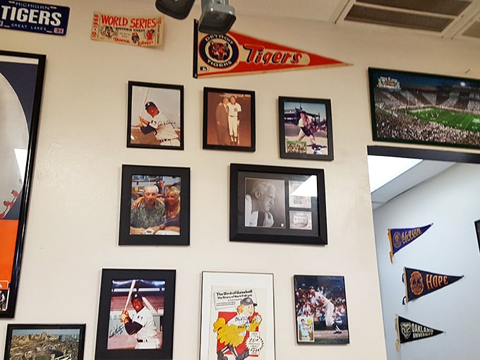 Baseball memorabilia adorns the walls, telling stories of America's pastime while you enjoy America's comfort food—a double play of nostalgia.