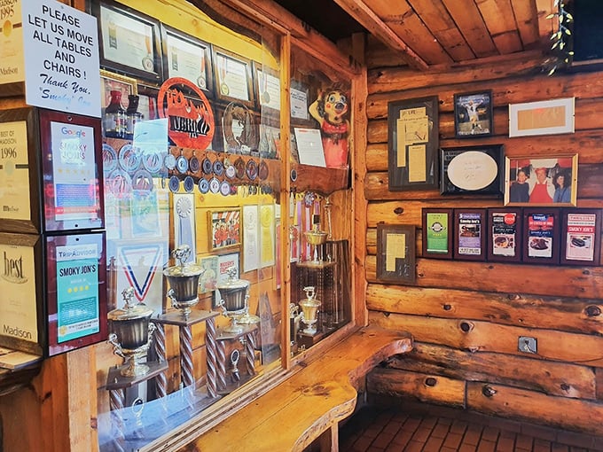 A trophy case that tells the story better than words could &ndash; decades of awards that prove this isn't just good barbecue, it's historically significant.