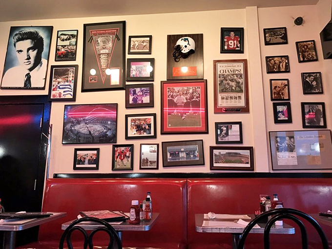 The wall of fame isn't just decoration&mdash;it's a visual history lesson where Elvis, sports heroes, and local legends share the same hallowed space.