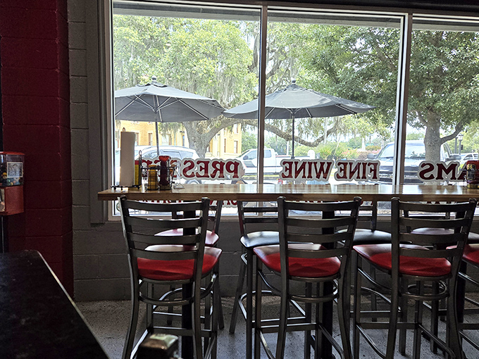 Window seating offers a bright alternative for those who like to see the world while their taste buds travel to flavor heaven.