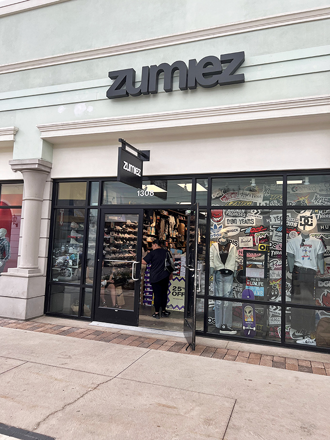 Zumiez brings skateboard culture to Long Island with graphic tees that let suburban kids feel edgy without actually jumping any stairs. 