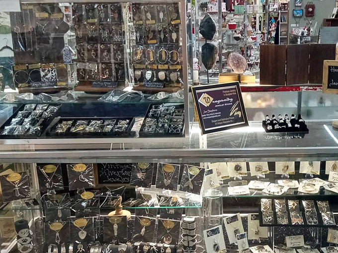 Jewelry cases glitter with the promise of vintage treasures &ndash; where someone's "I can't believe I got rid of that" becomes your "I can't believe I found this!"