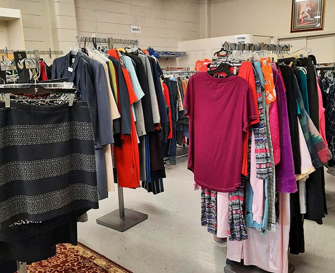 Fashion's time machine on full display. Every color, pattern, and era represented in this rainbow of recycled style.