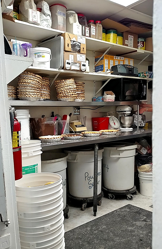 Behind every great pie is a pantry of possibilities. This backstage glimpse shows the humble beginnings of those legendary desserts.