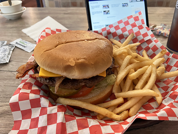 A burger that requires both hands and several napkins &ndash; the universal sign of something worth every delicious, messy bite.