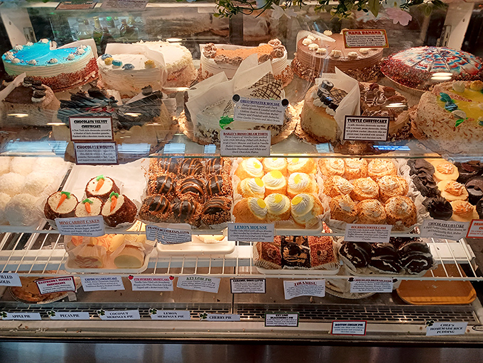 The dessert case &ndash; where willpower goes to die. Each cake and pastry silently whispering, "Diet? What diet? We don't know her."