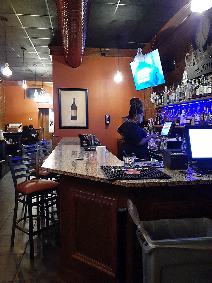The bar area &ndash; where strangers become friends over shared appreciation of properly mixed drinks and the anticipation of soul food goodness.