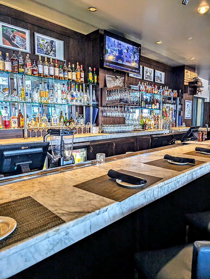 A bar that's stocked better than your uncle's secret bourbon collection.