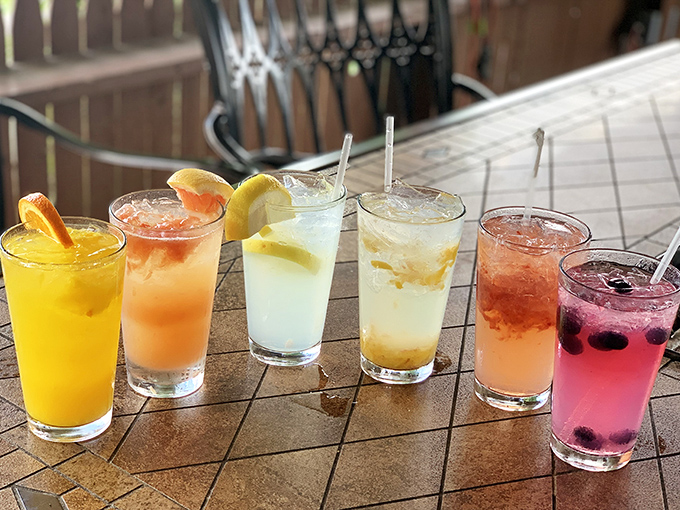 The "Hog's Crush" lineup—where fruit and ice conspire to create the perfect companion for spicy wings and summer afternoons.