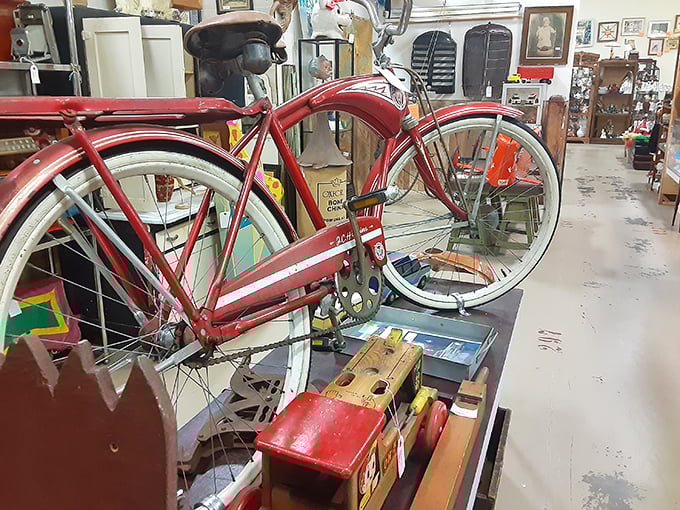 This vintage bicycle isn't just transportation—it's functional art. Imagine the stories it could tell about paper routes and first dates.