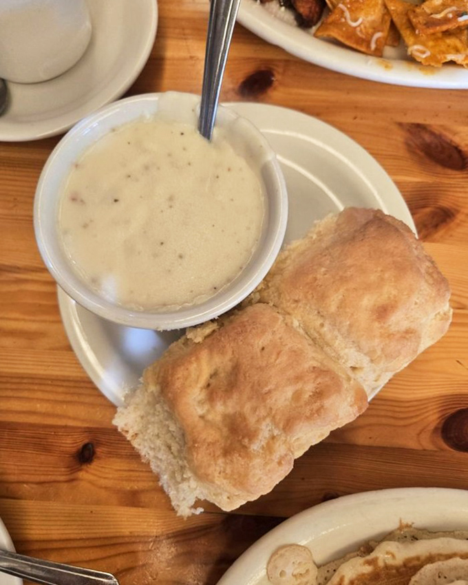 Biscuits and gravy—the Southern diplomat that's found a happy home in California, bringing creamy, peppery joy to the West Coast.