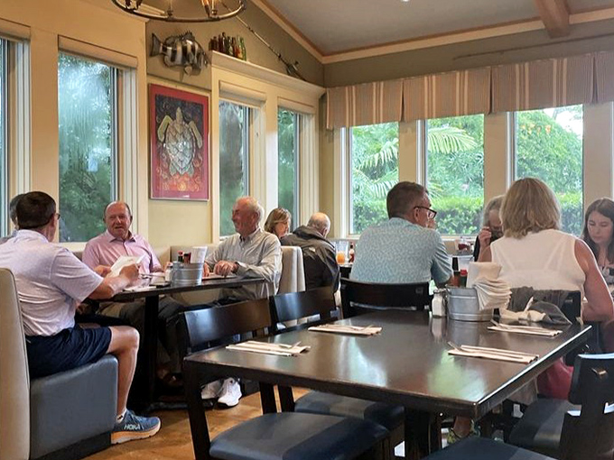 The dining room fills with a mix of locals and visitors, all united by the universal language of "mmm, this is good."